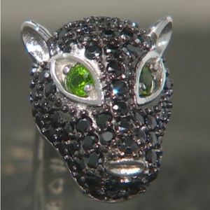 Jewelry | Black Diamond Panther Ring 163ctw Spinel Gemstone Rhodium ...